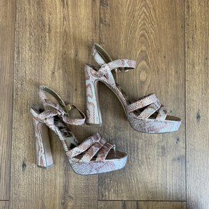 Sam Edelman | Shoes | Sam Edelman Taryn Snake Skin Sandal Heel Size 6 | Poshmark